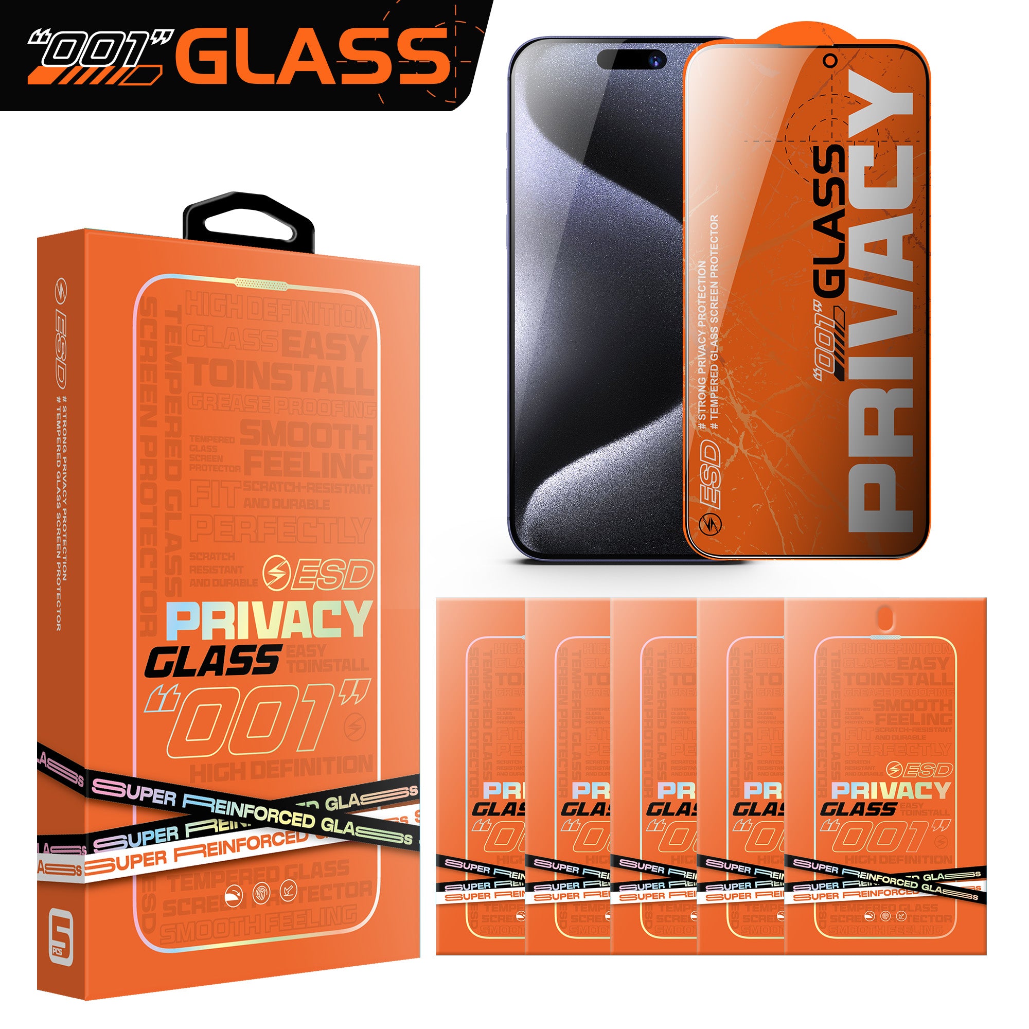 001" series HD Privacy Tempered Glass Screen Protector – ZIFRIEND